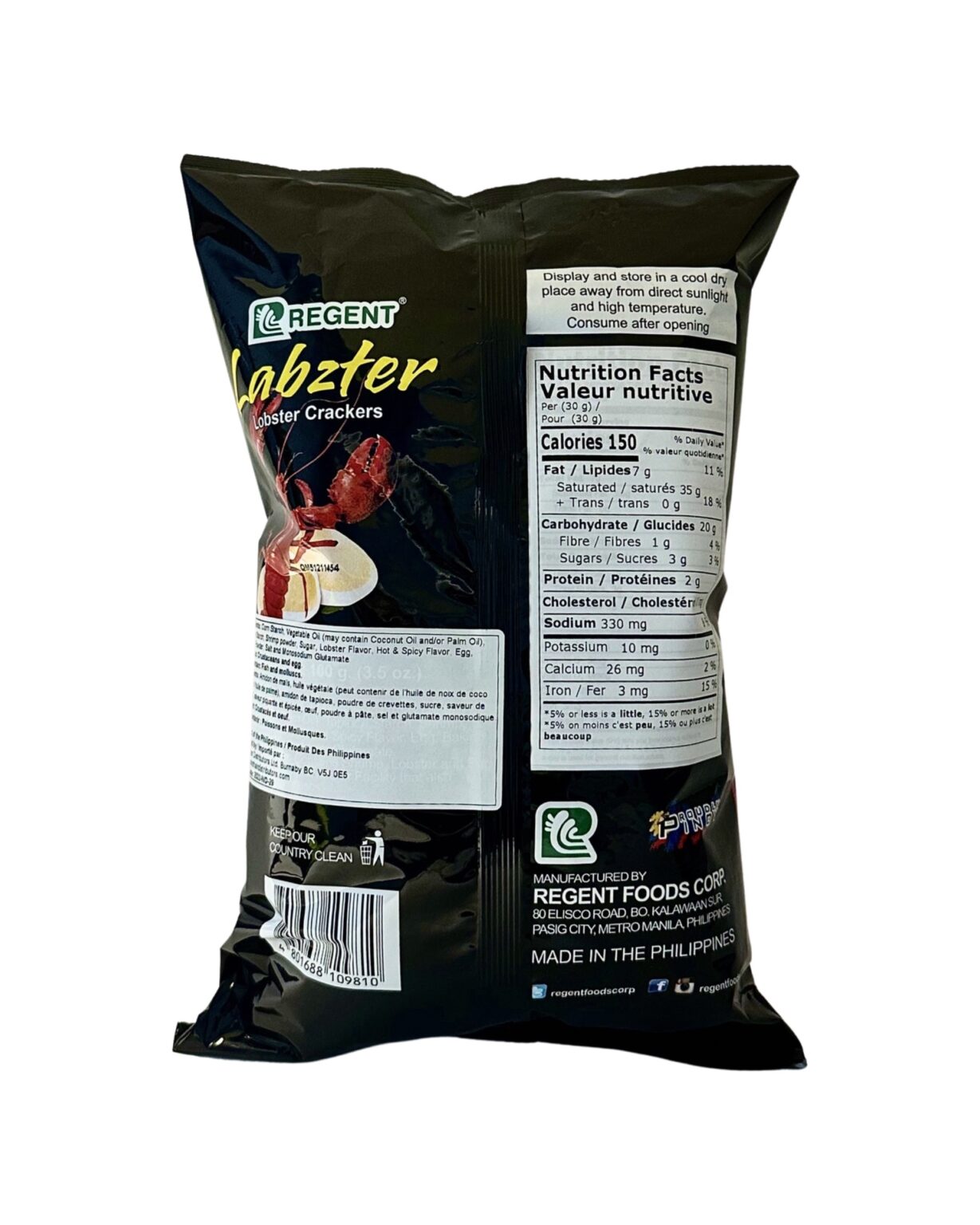 Regent Labzter Crackers 25x100g | Corinthian Distributors