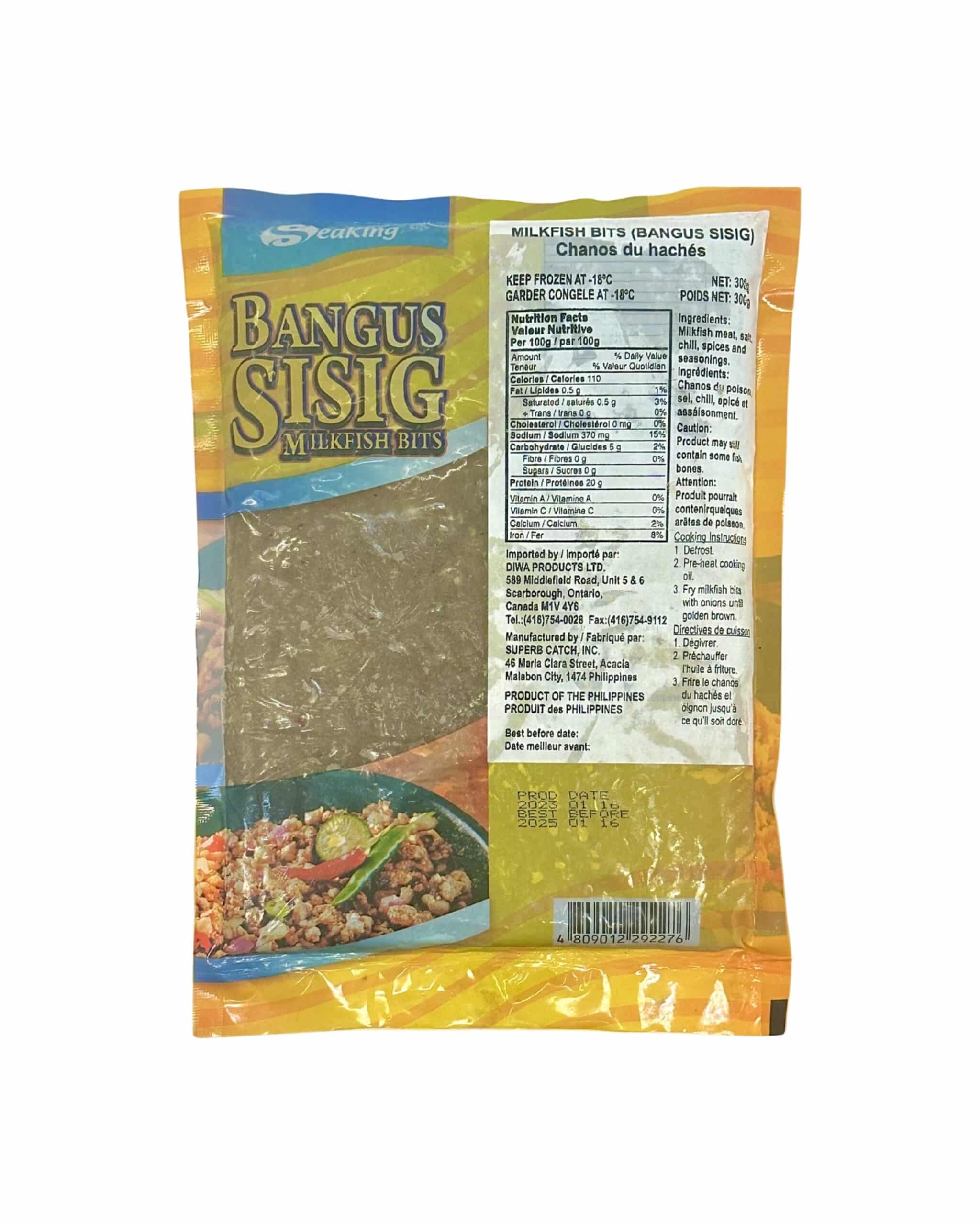 SEAKING Milkfish Bits Bangus Sisig 70x300g | Corinthian Distributors